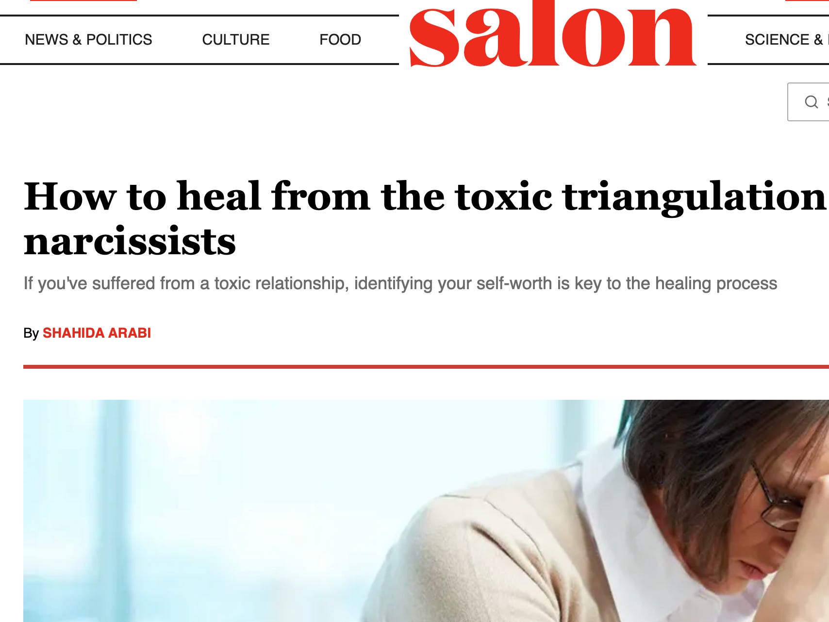 How to Heal from the Toxic Triangulation of Narcissists (Salon Article)