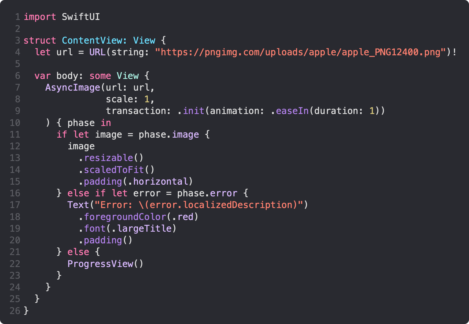 Use Animation To Fade an AsyncImage When It's Loaded