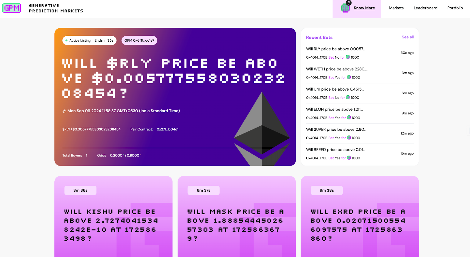 Generative Prediction Markets (GPM) is Now Live on Onchain Points