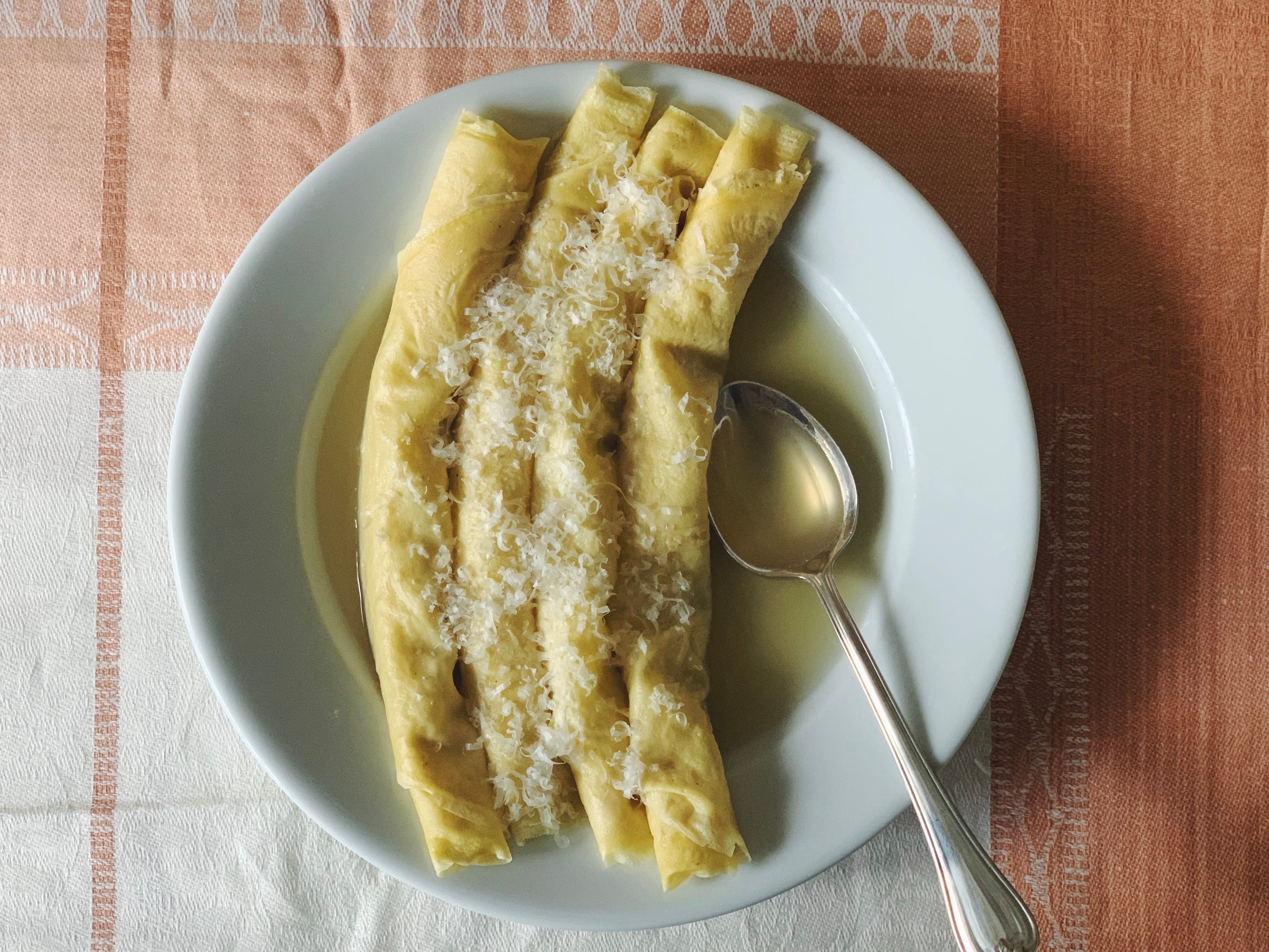 Scrippelle 'Mbusse (Crepes in Broth)