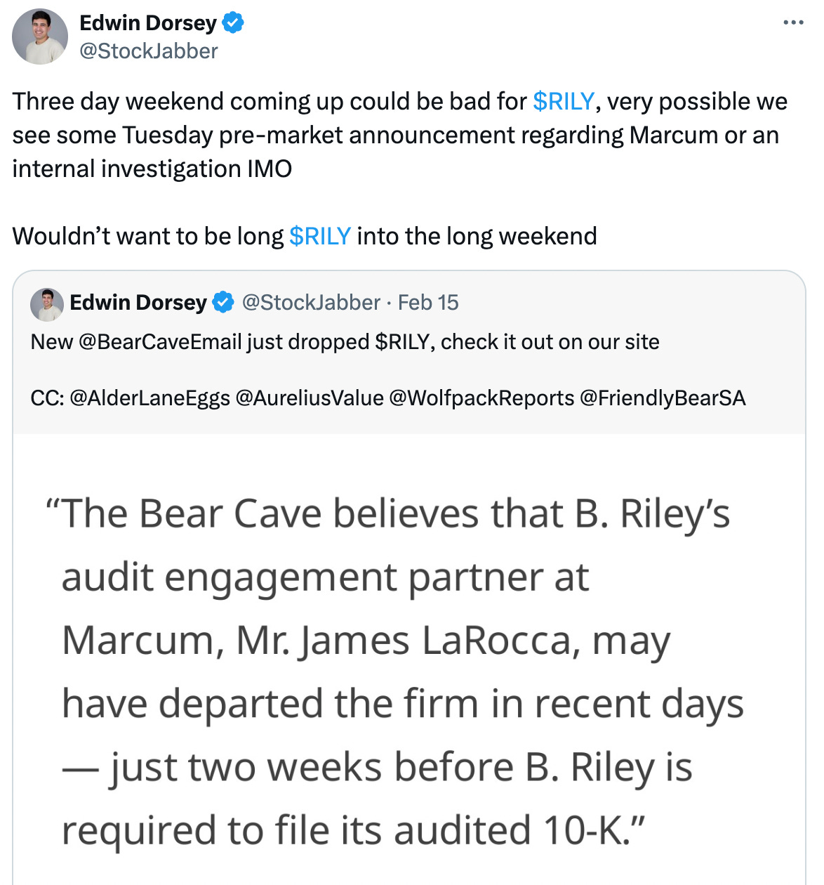 The Bear Cave #209 - by Edwin Dorsey - The Bear Cave