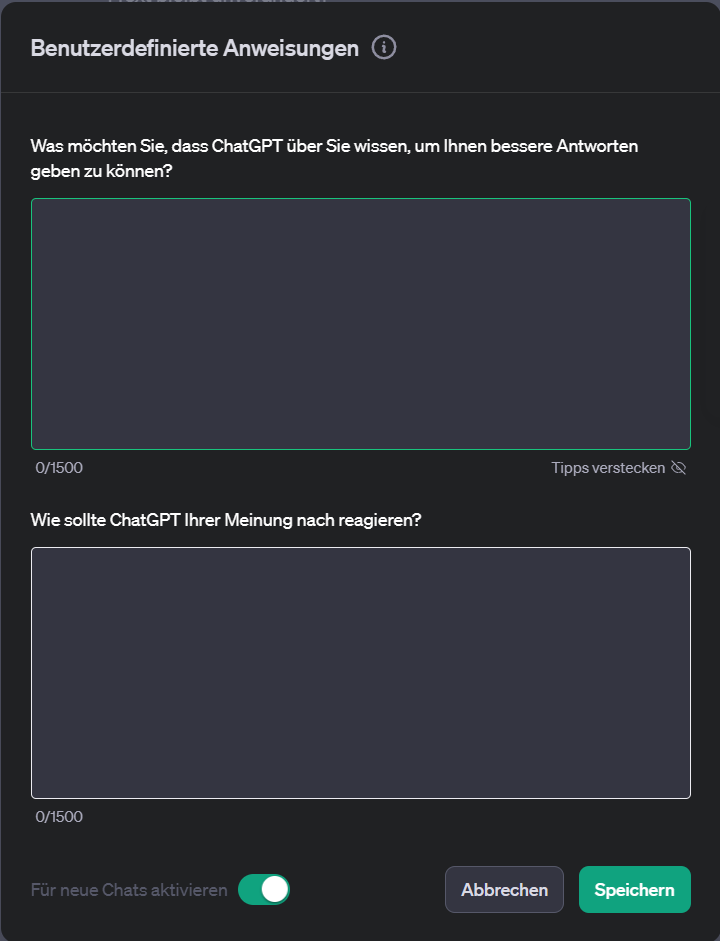 Wie man die ChatGPT-Funktion "Benutzerdefinierte Anweisungen" nutzt