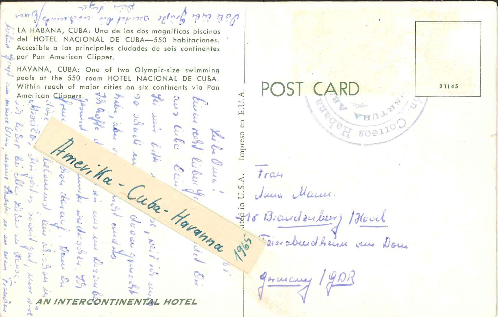 Cuban Postcards--to the Eastern Bloc