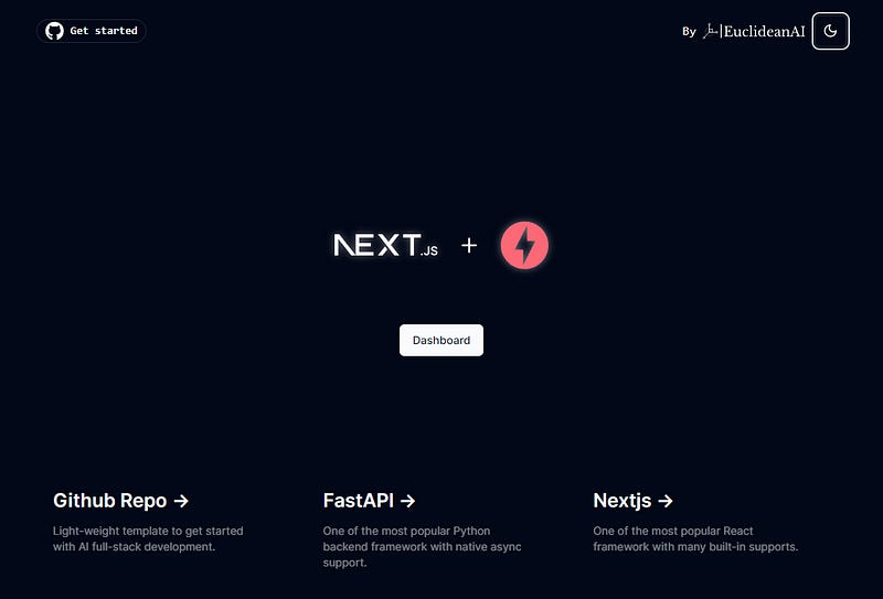 Nextjs + FastAPI template for SaaS Part3 - by Euclidean AI