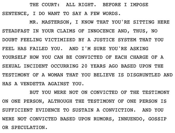 Victims, judge speak at Danny Masterson's rape sentencing