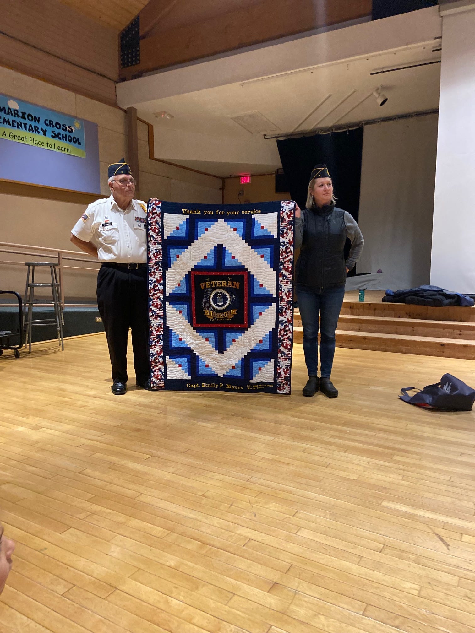 Marion Cross students perform a song in honor of a Marion Cross staff ...