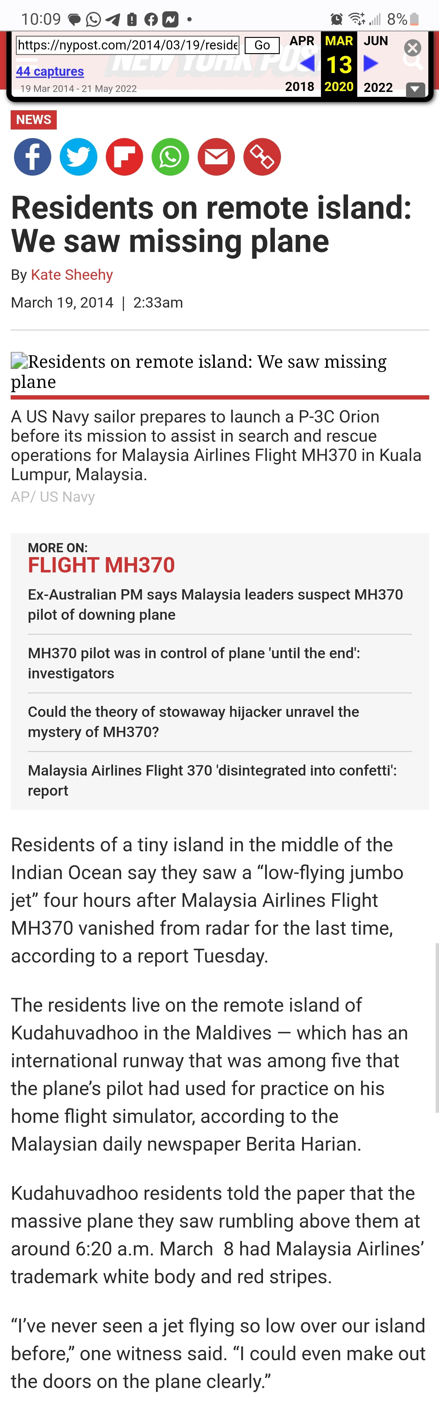 Malaysia Flight MH370: Final Research Report – Location Africa.