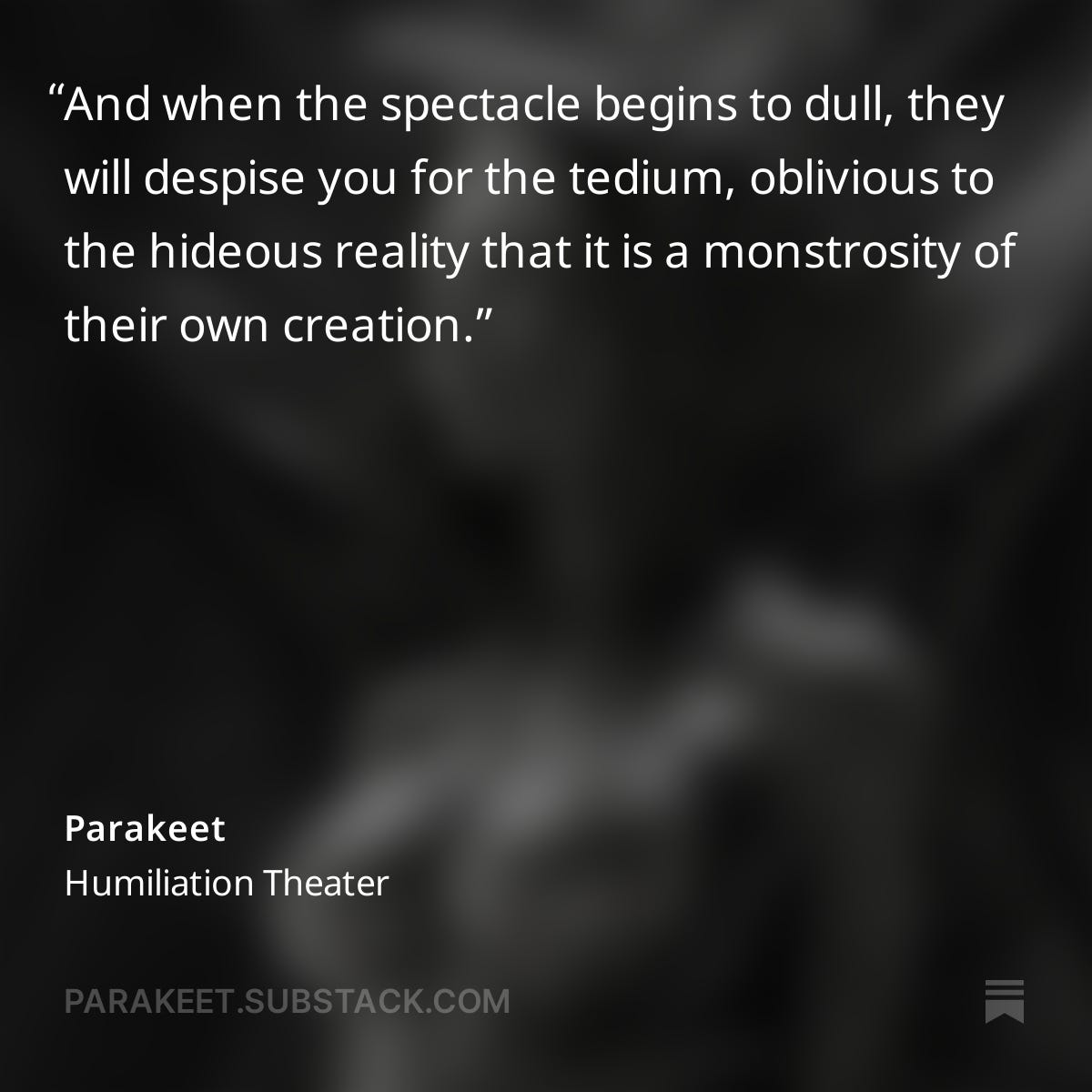 Spiritual Napalm - Parakeet’s Substack