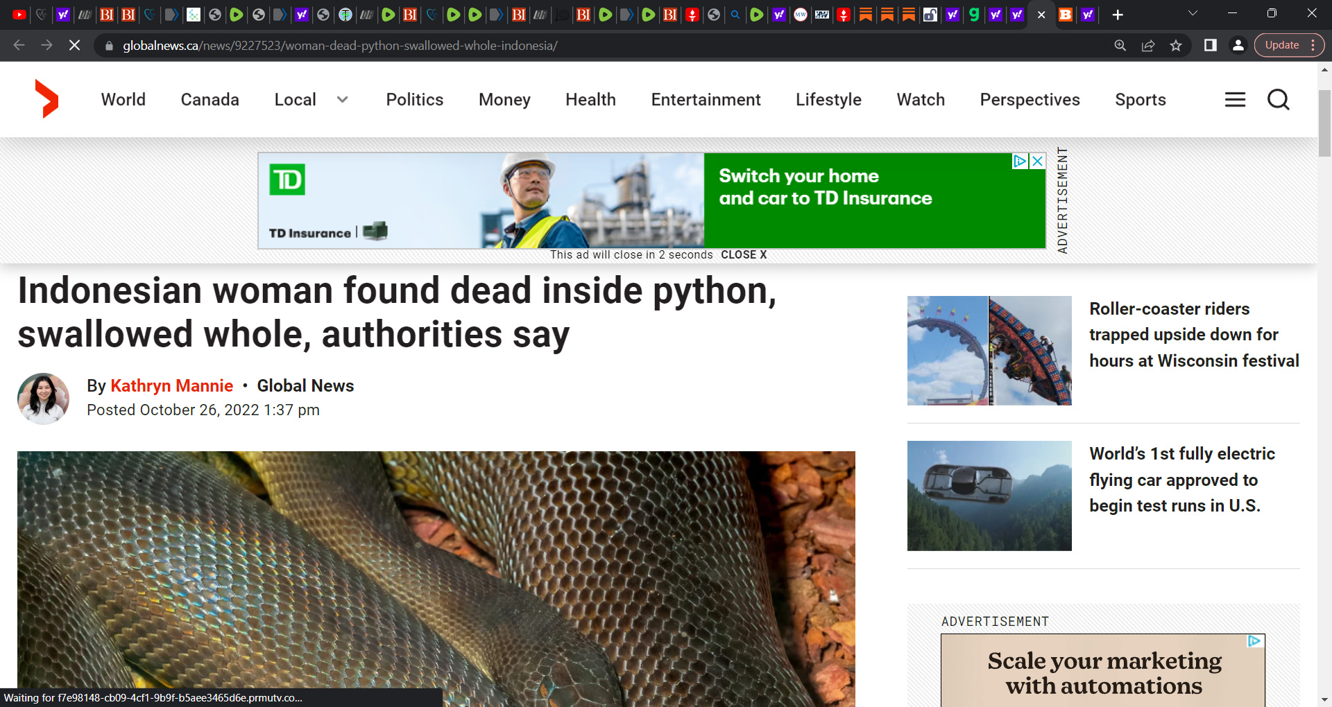 Florida has serious problem with pythons, alligators, and sharks! Its a numbers game always and ...