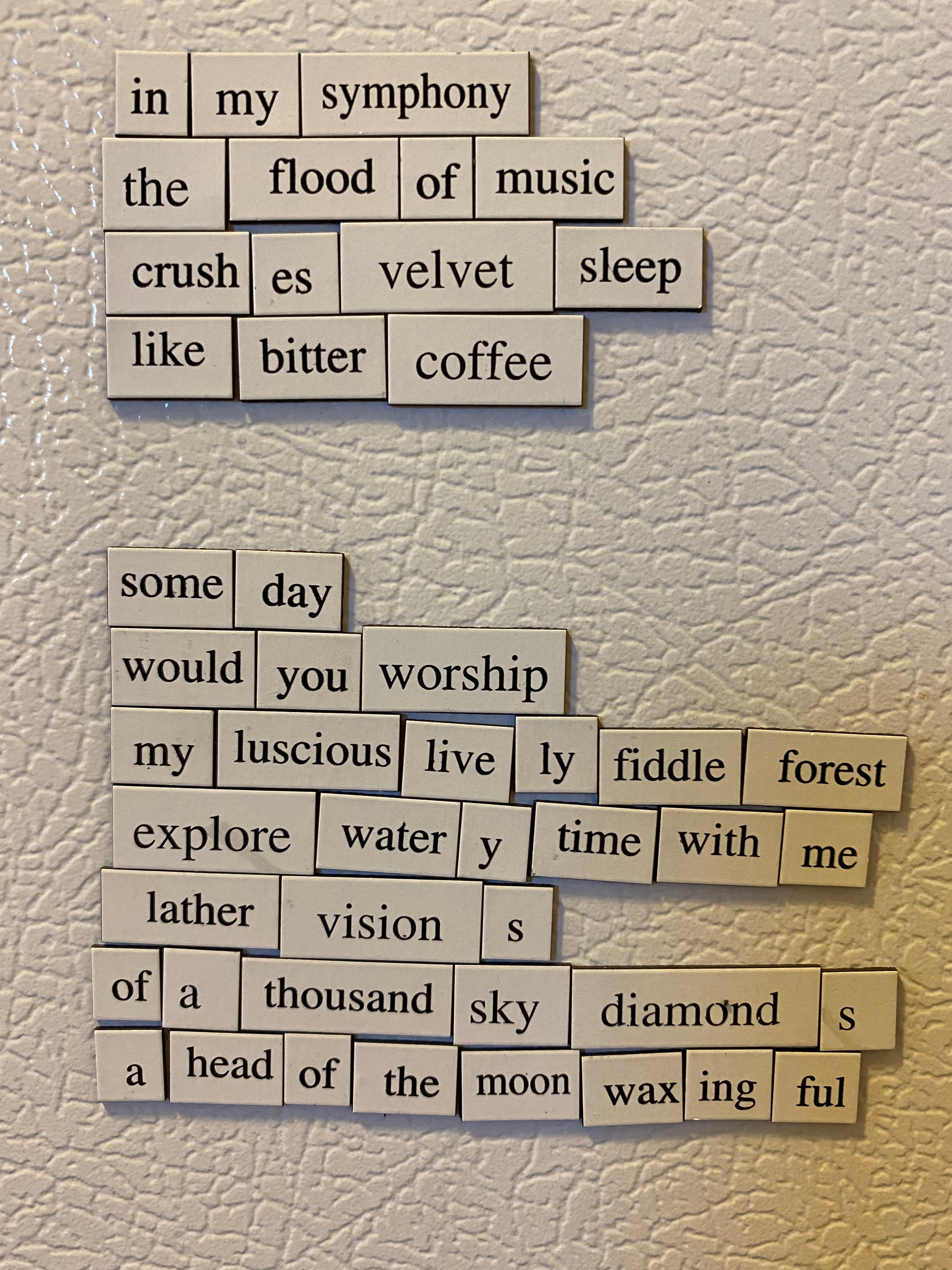 4. Magnetic Poem in English - In My Symphony