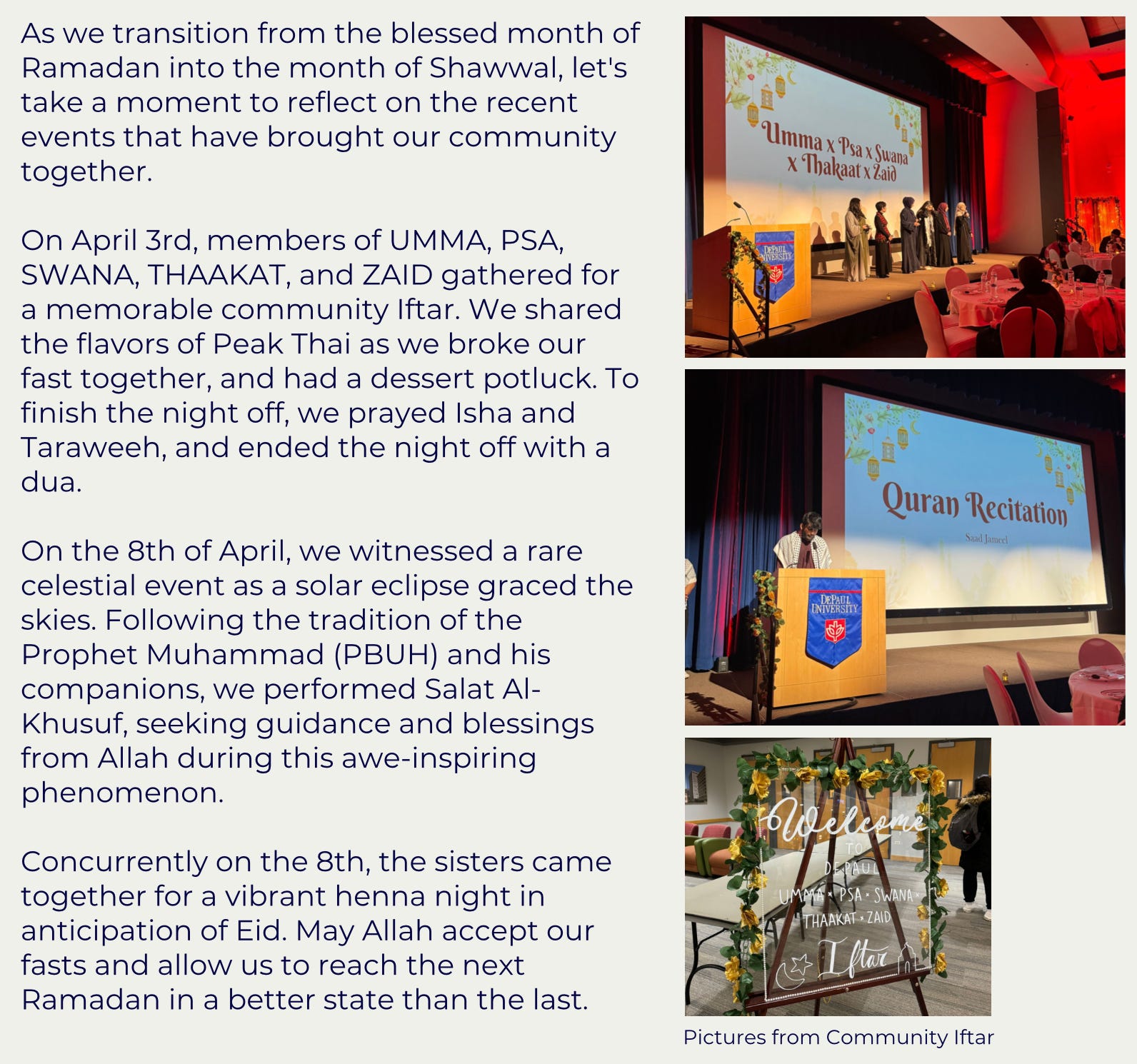 Volume 5 Issue 4: Eid Edition! - UMMA Ink Newsletter