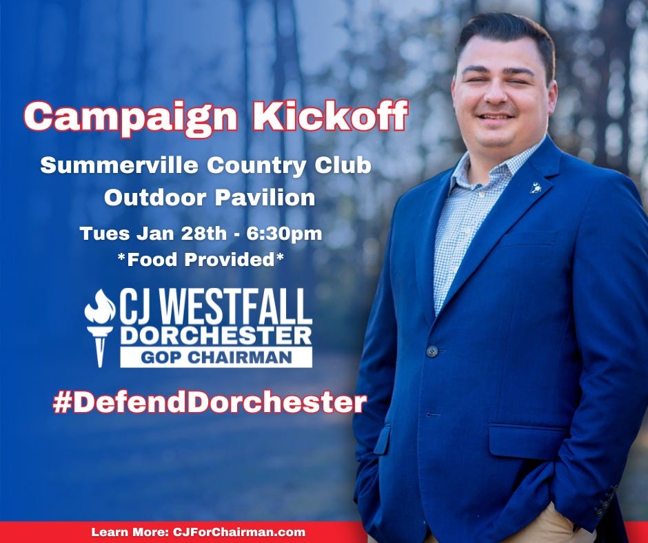 I'm excited to announce my campaign for Chairman of the Dorchester County GOP!