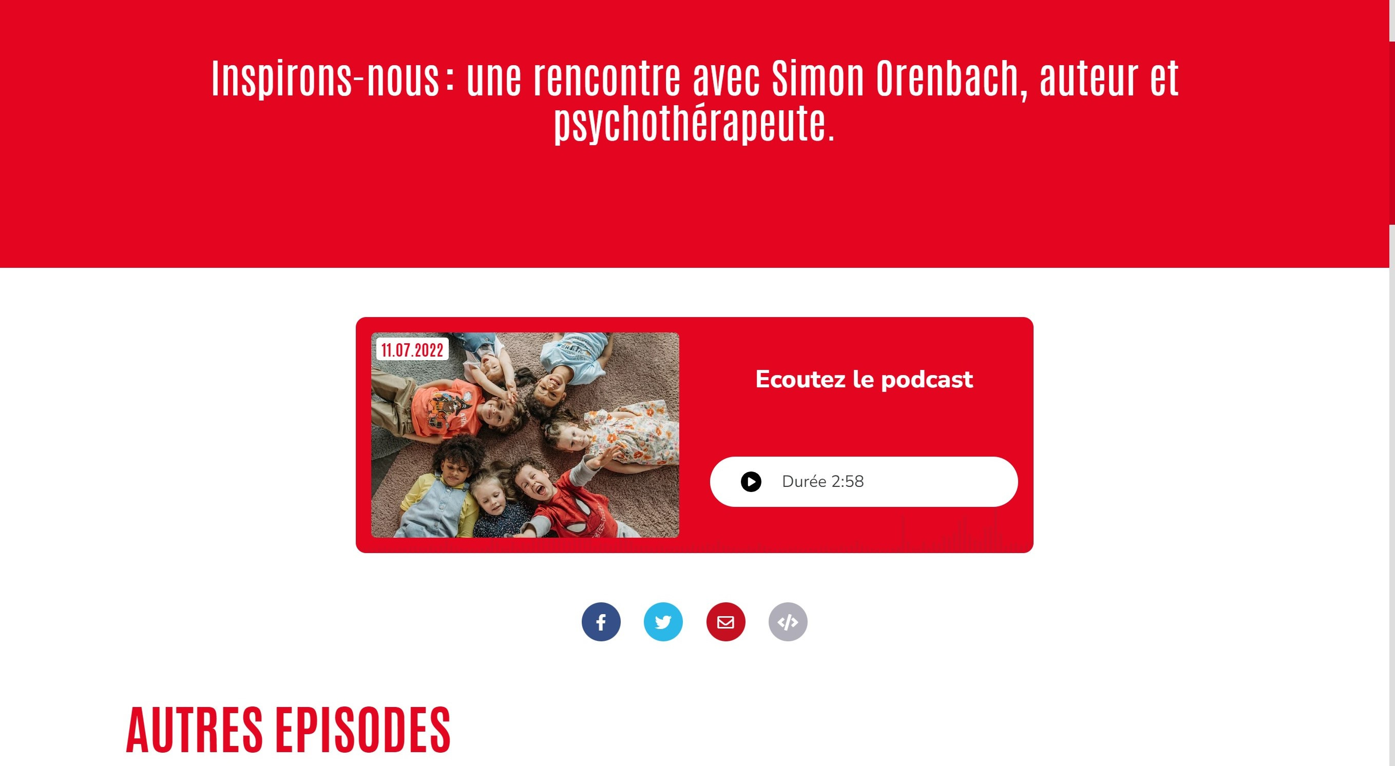 Interview sur Chérie FM les émotions et les enfants