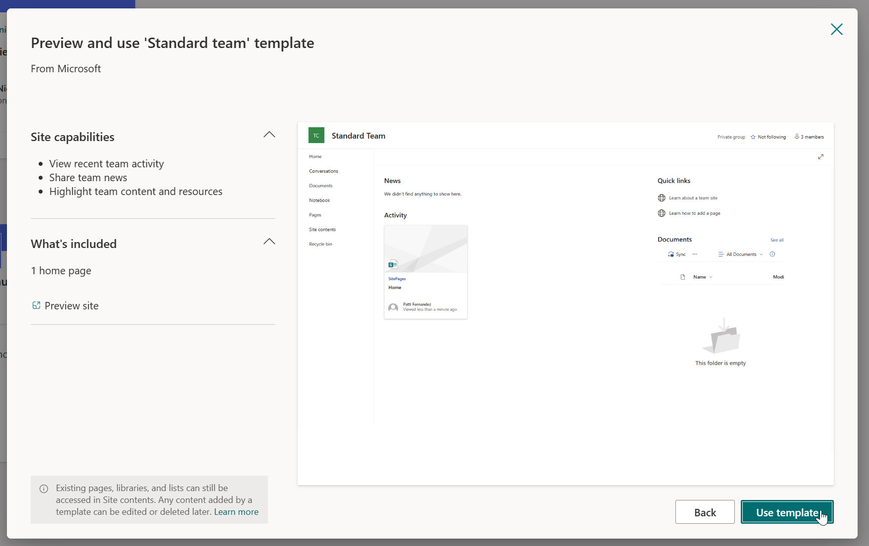 Créer votre premier site SharePoint, liste et bibliothèque