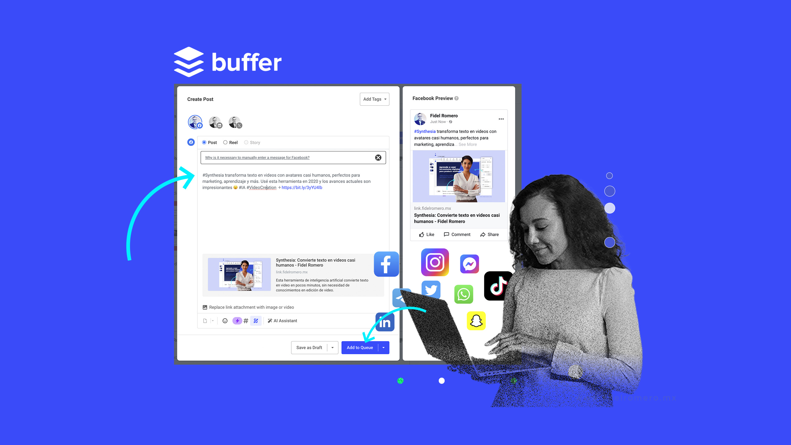 Cómo programar y administrar contenido en redes sociales con Buffer