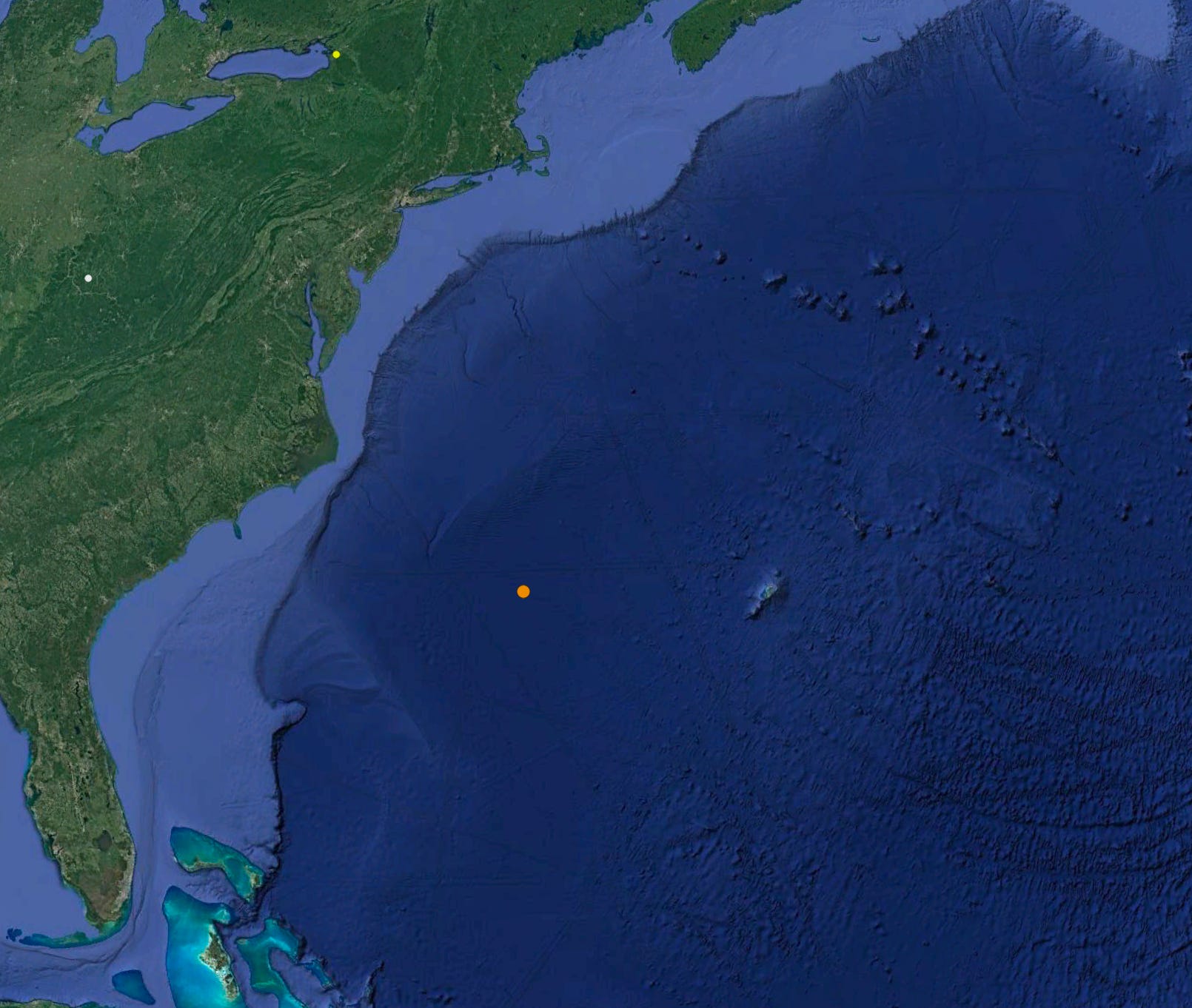Unusual M4.5 earthquake 500 km off the East Coast of the United States
