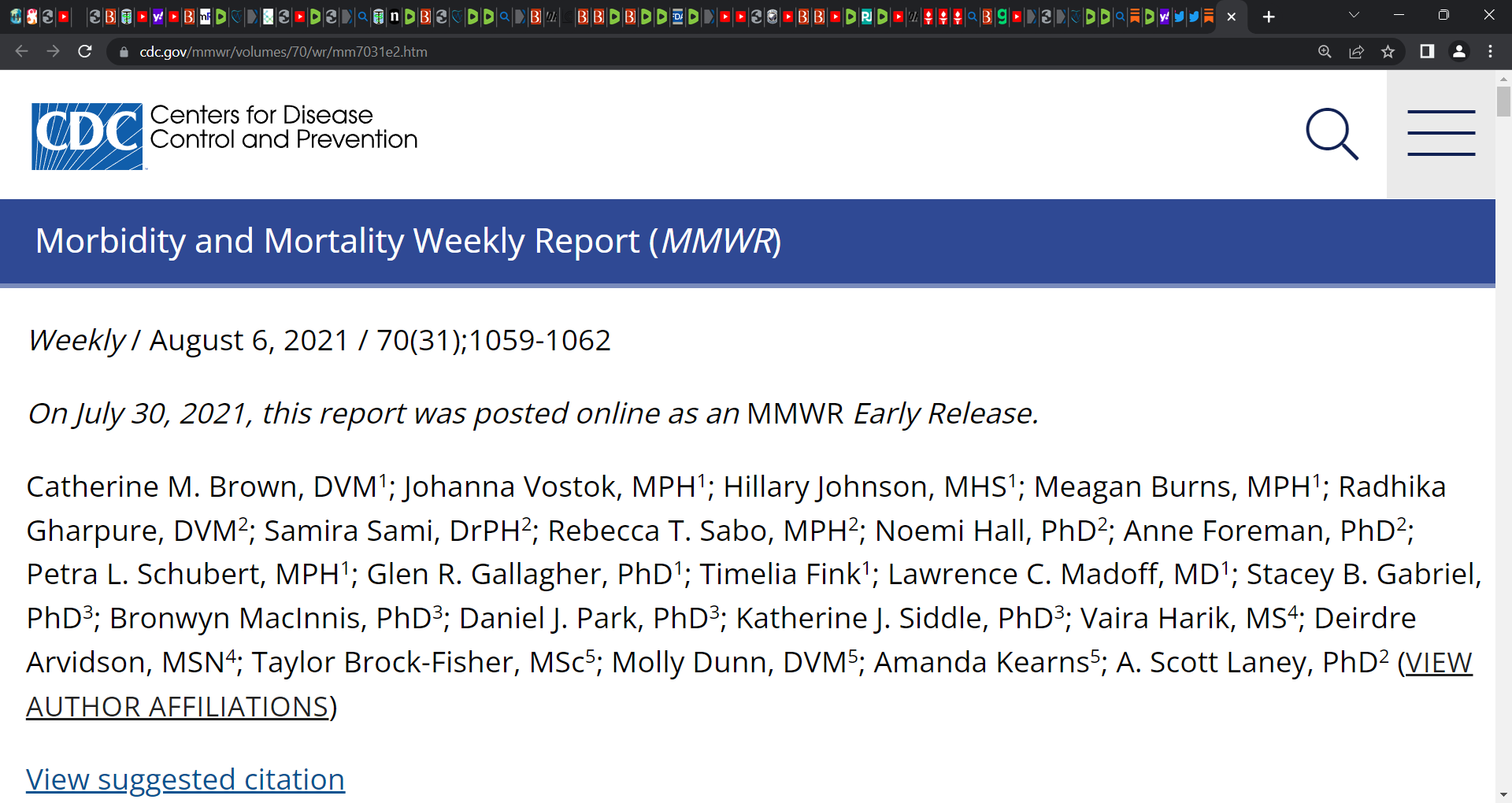 CDC study July 2021: Barnstable County, Massachusetts, 469 COVID-19 ...