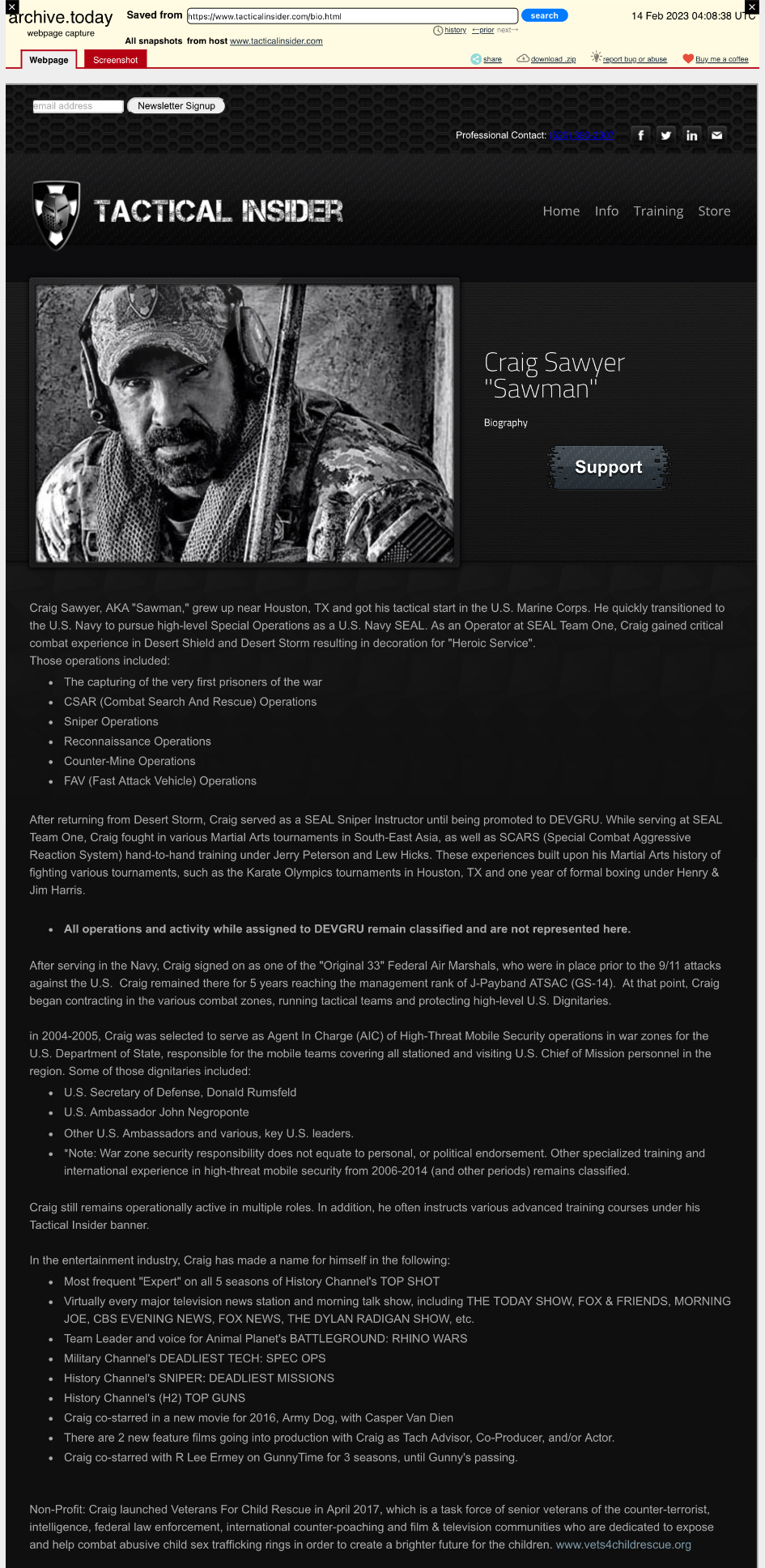 Gregg Phillips’ Security Man: Craig Sawyer