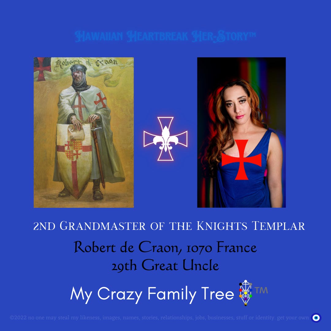 2nd Grandmaster of the Knights Templar _ Robert De Craon ~ 29th Great Uncle