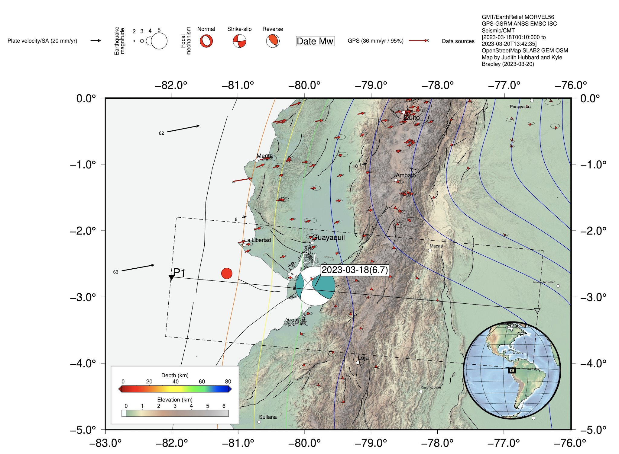 March 18 2023 M6.8 earthquake in Ecuador occurred on a deep slab boundary