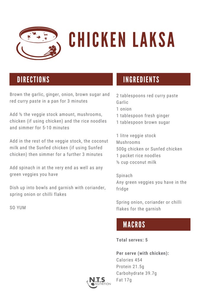 Chicken Laksa - by Kate and James - NTS Nutrition