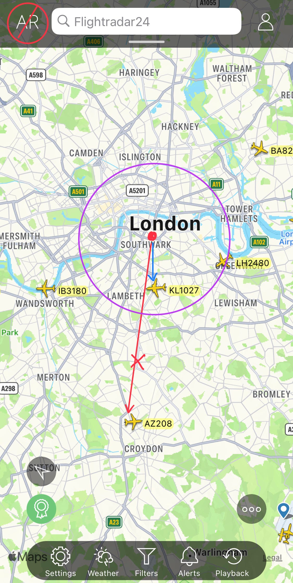 使用 flightradar24 应该注意距离 - by Yin Wang - 垠的备忘录