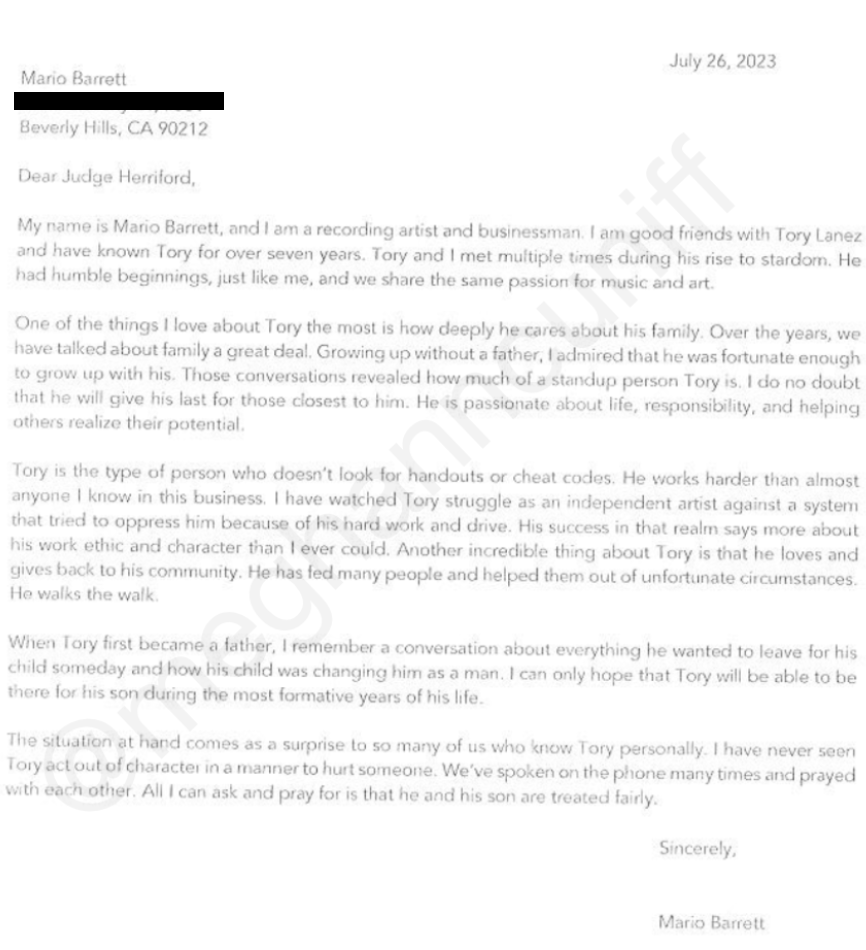 Stefflon Don, Melii and Elric Prince wrote letters for Tory Lanez