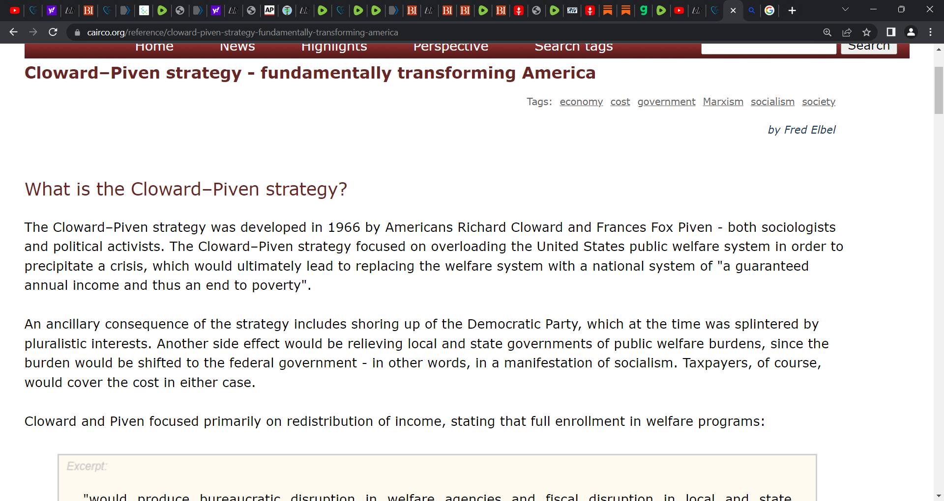 The Cloward–Piven strategy: developed in 1966 by Americans Richard ...