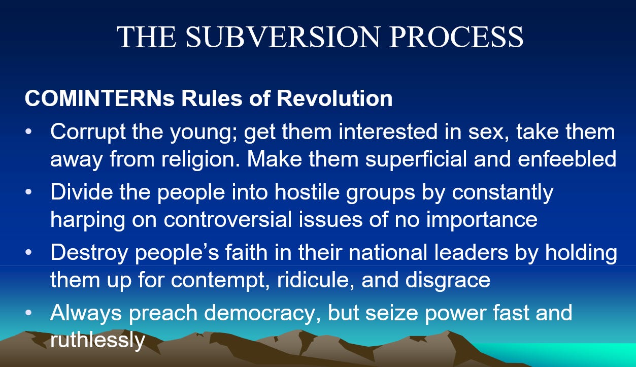 "The Subversion Process" by Former KGB Staff Member In Charge of ...