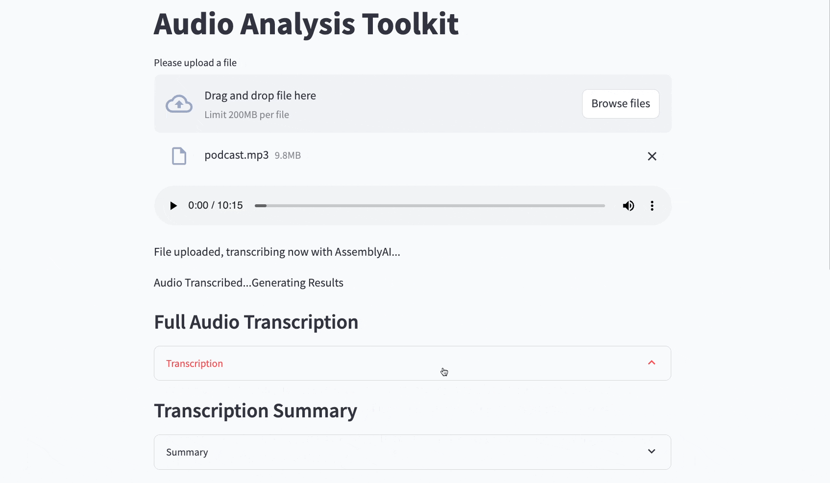 Building an All-in-One Audio Analysis App Using AssemblyAI