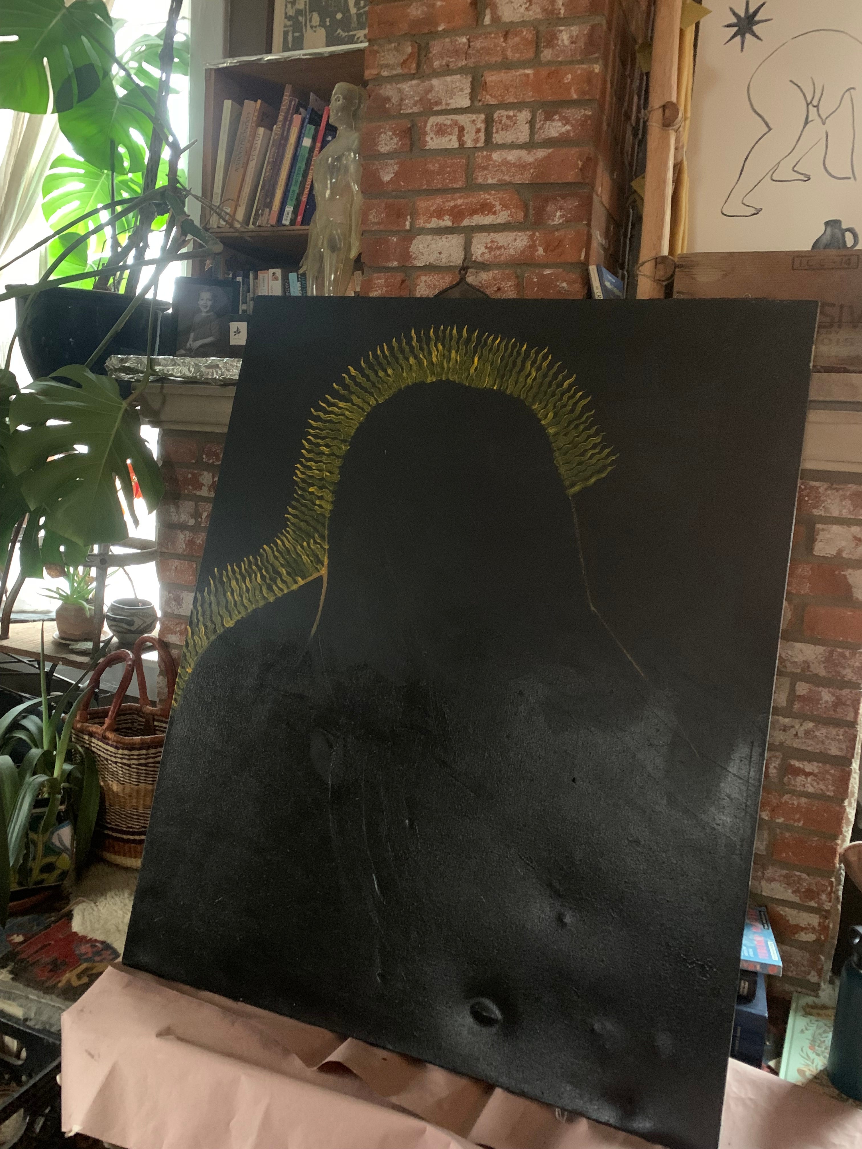 i, a queer/trans pagan am painting a large painting of the virgin mary