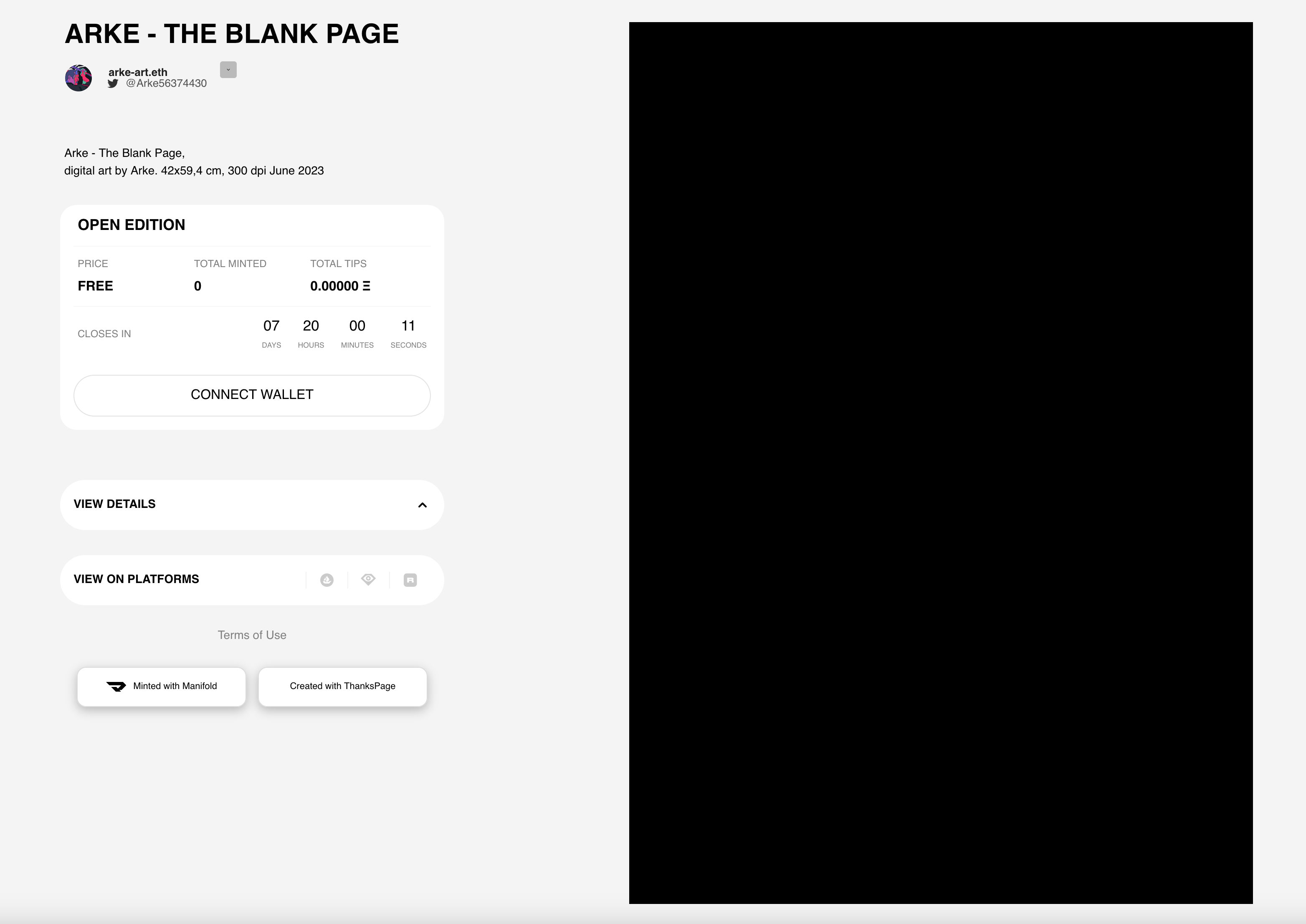 FREECLAIM - Arke - The Blank Page - Arke_NFT’s Newsletter