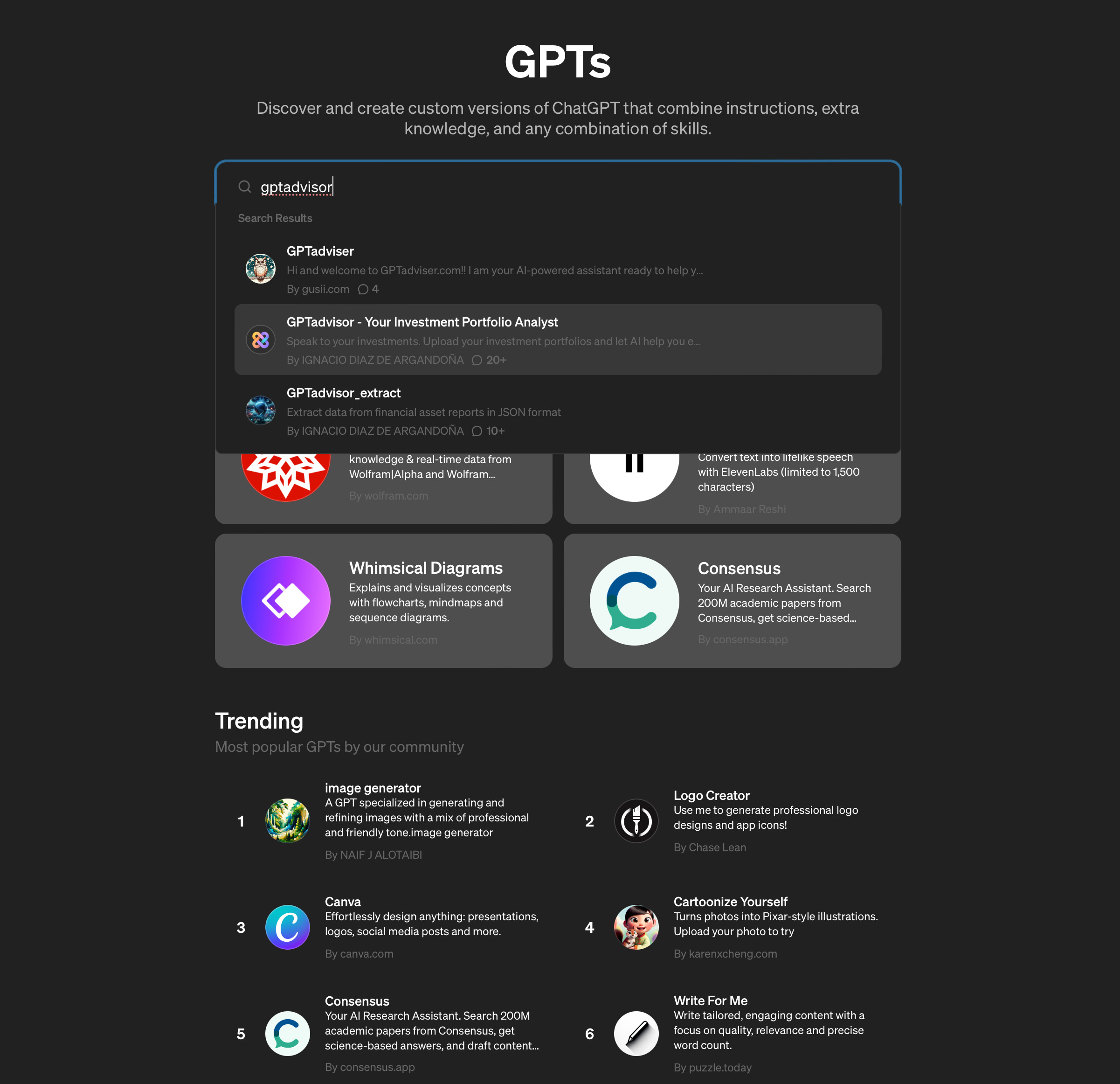 GPTadvisor launches in openAI's GPT Store