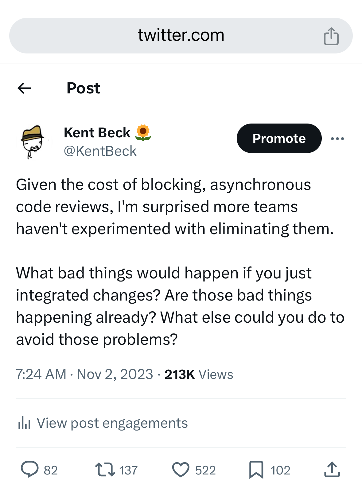 Idea: CodeFeed - by Kent Beck