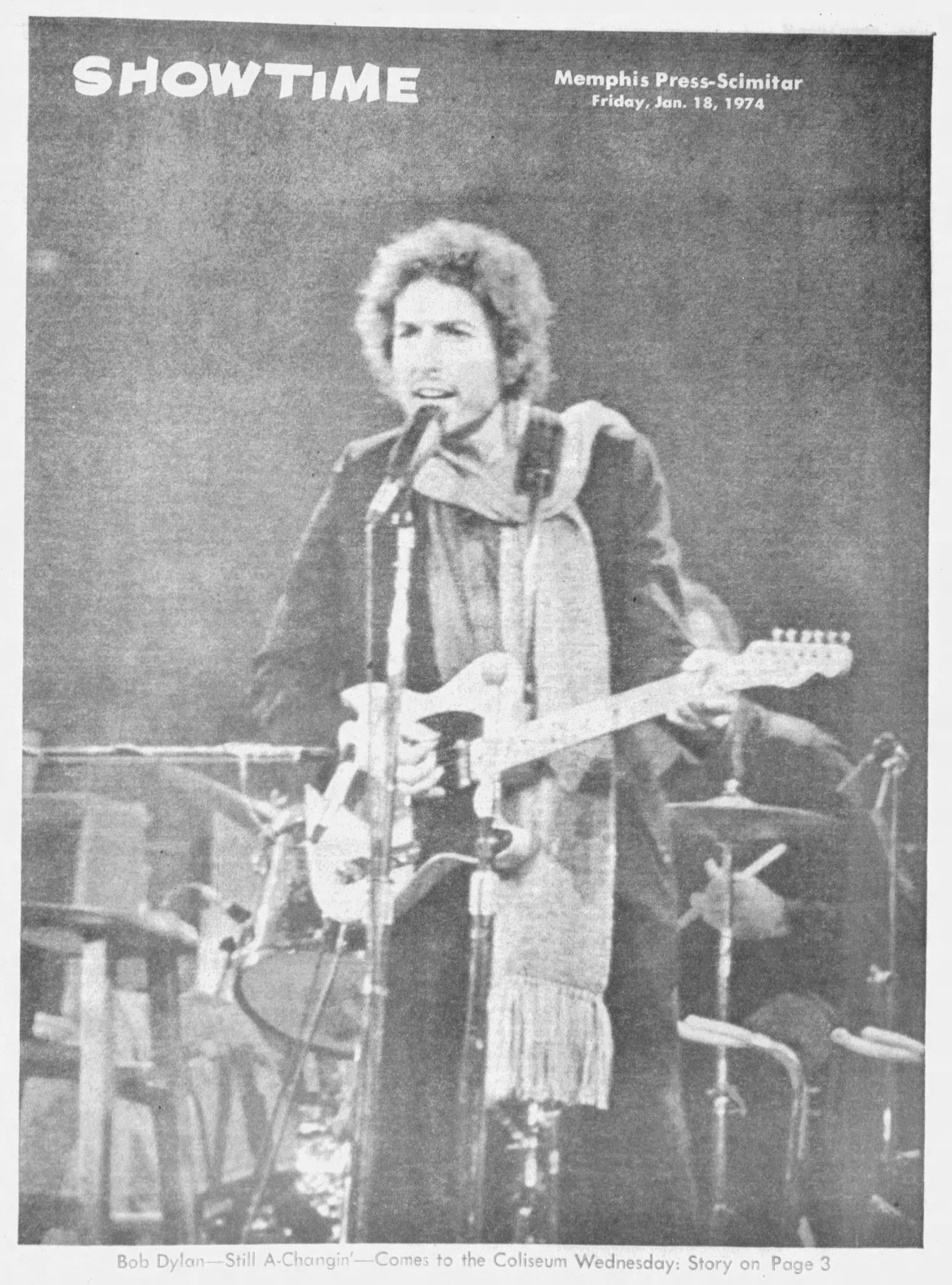 Bob Dylan and The Band in Memphis, 1974 - by Ray Padgett