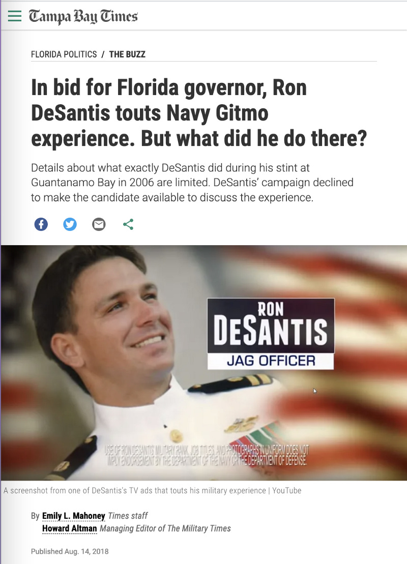 The Unsolved Mystery of Ron DeSantis’ Alleged Wartime Photo