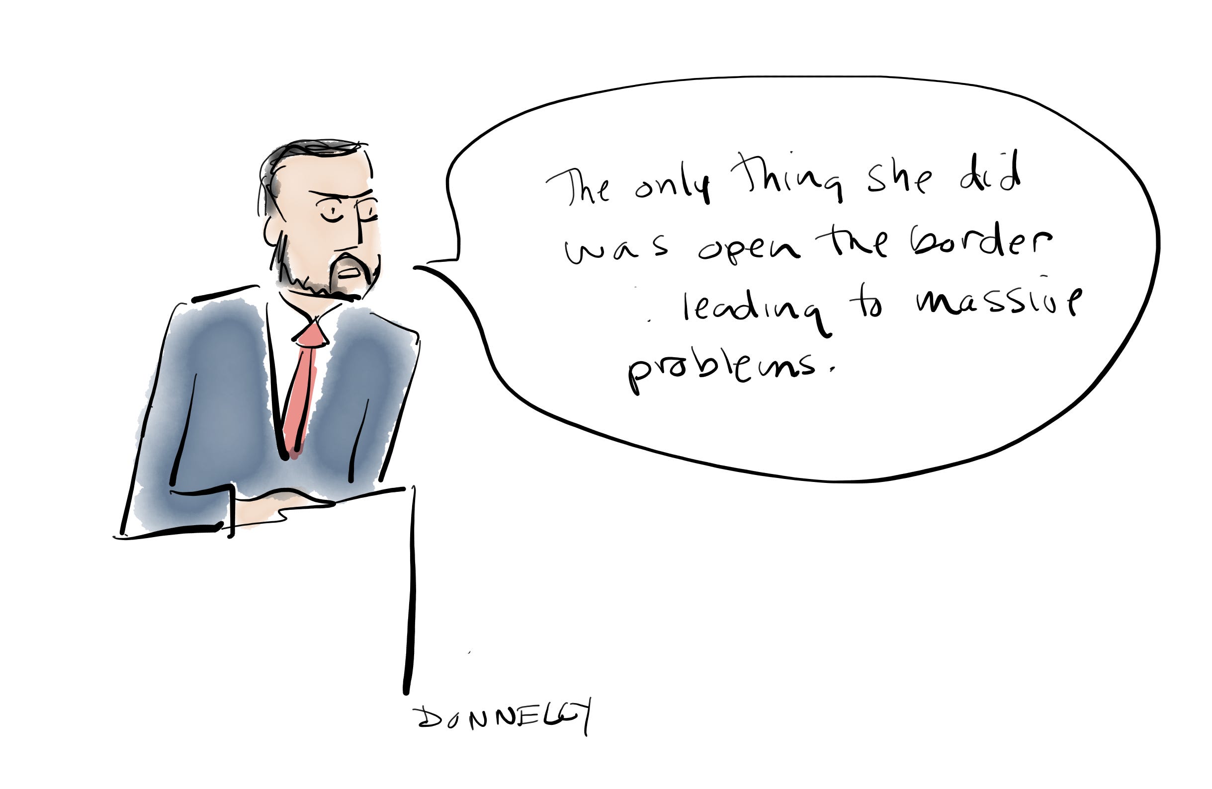 Live-Drawing The Veep Debate, 2024 - by Liza Donnelly