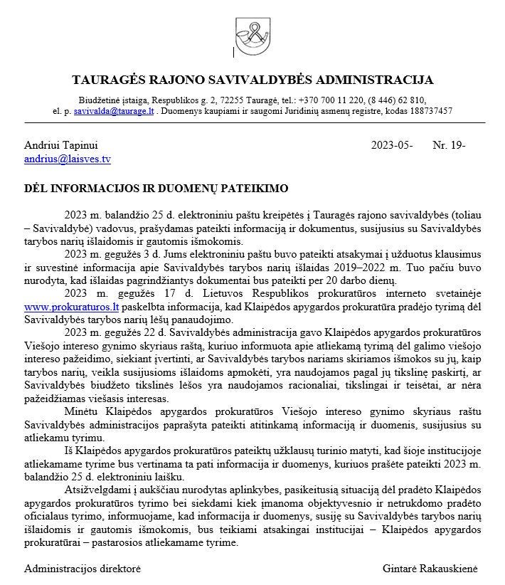 Tauragė - Andrius Tapinas