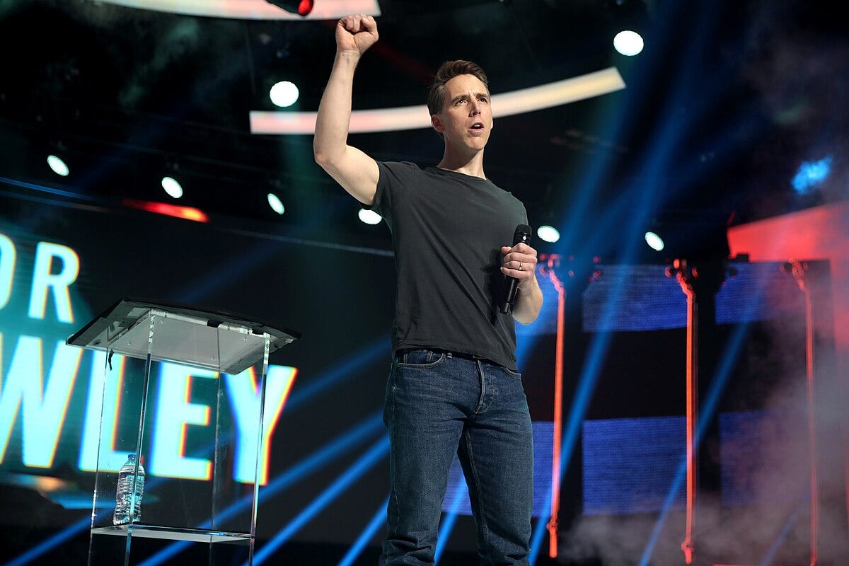 Josh Hawley Is Good at Neither Preaching Nor Practicing “Masculine” Virtues