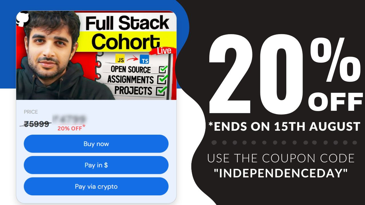 INDEPENDENCE-DAY Offer on MERN-OS Cohort INDEPENDENCE-DAY Offer on MERN-OS Cohort