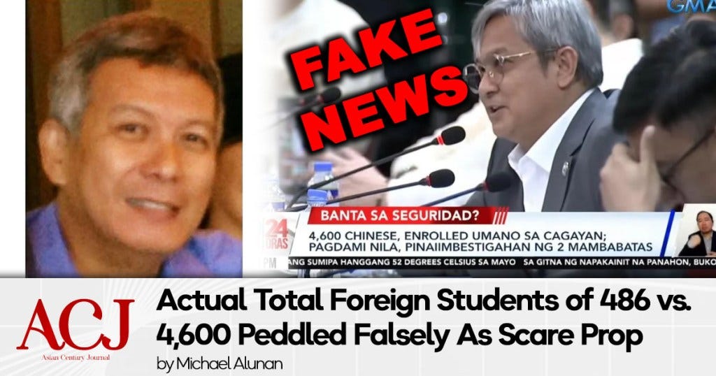 Actual Total Foreign Students of 486 vs.4,600 Peddled Falsely As Scare Prop