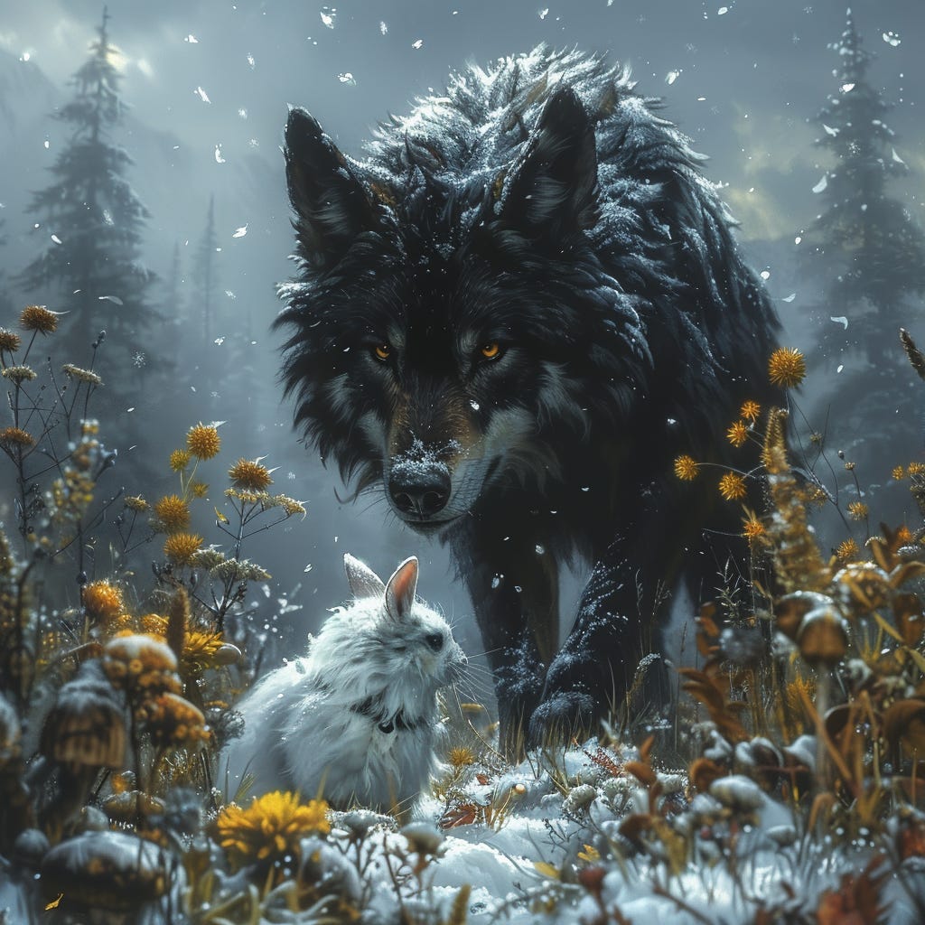 The Black Wolf and the White Rabbit