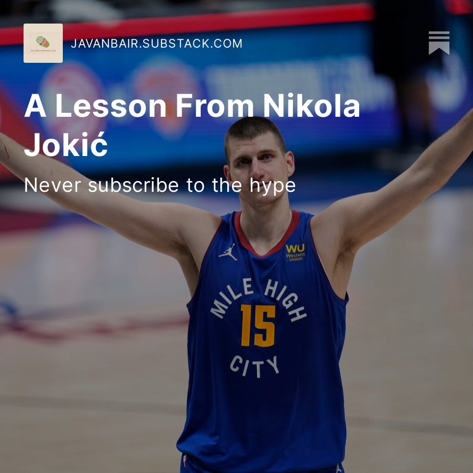 A Lesson From Nikola Jokić (Audio) - by Javan Bair
