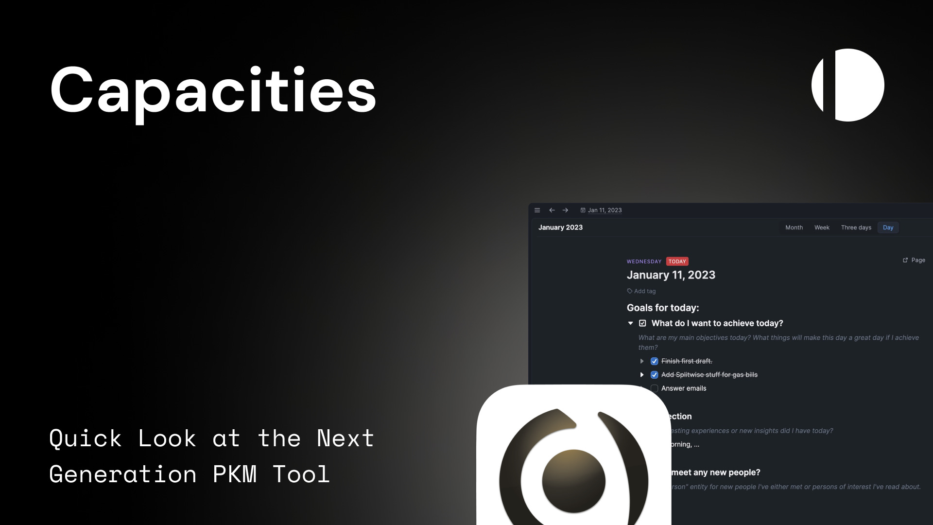 Capacities - Quick Look at the Next Generation PKM Tool