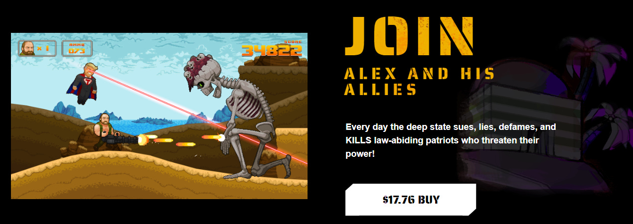 What is the ESG Score for Alex Jones' New Video Game?