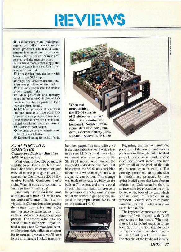 Commodore SX-64 -- The first color, portable computer