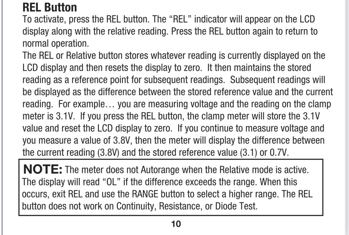 What's the REL button on a meter? - by Mike Sokol