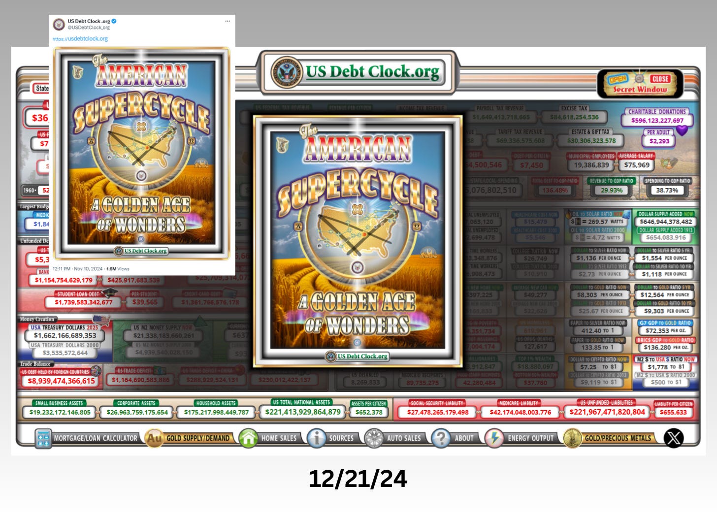 The US National Debt Clock: December 2024 (Second Half)