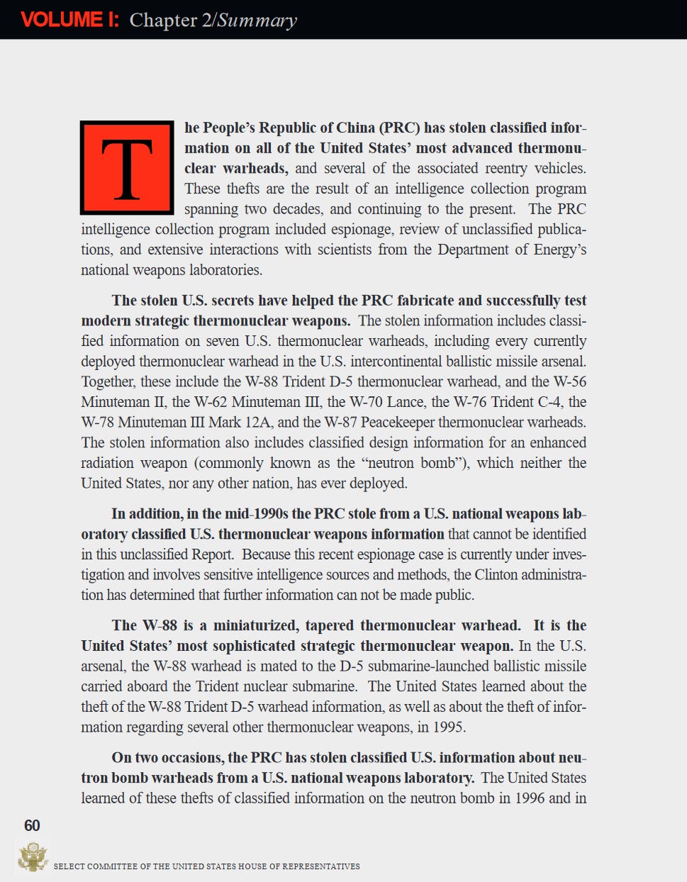 US House Of Representatives: PRC (Chinese) Theft Of U.S. Thermonuclear ...