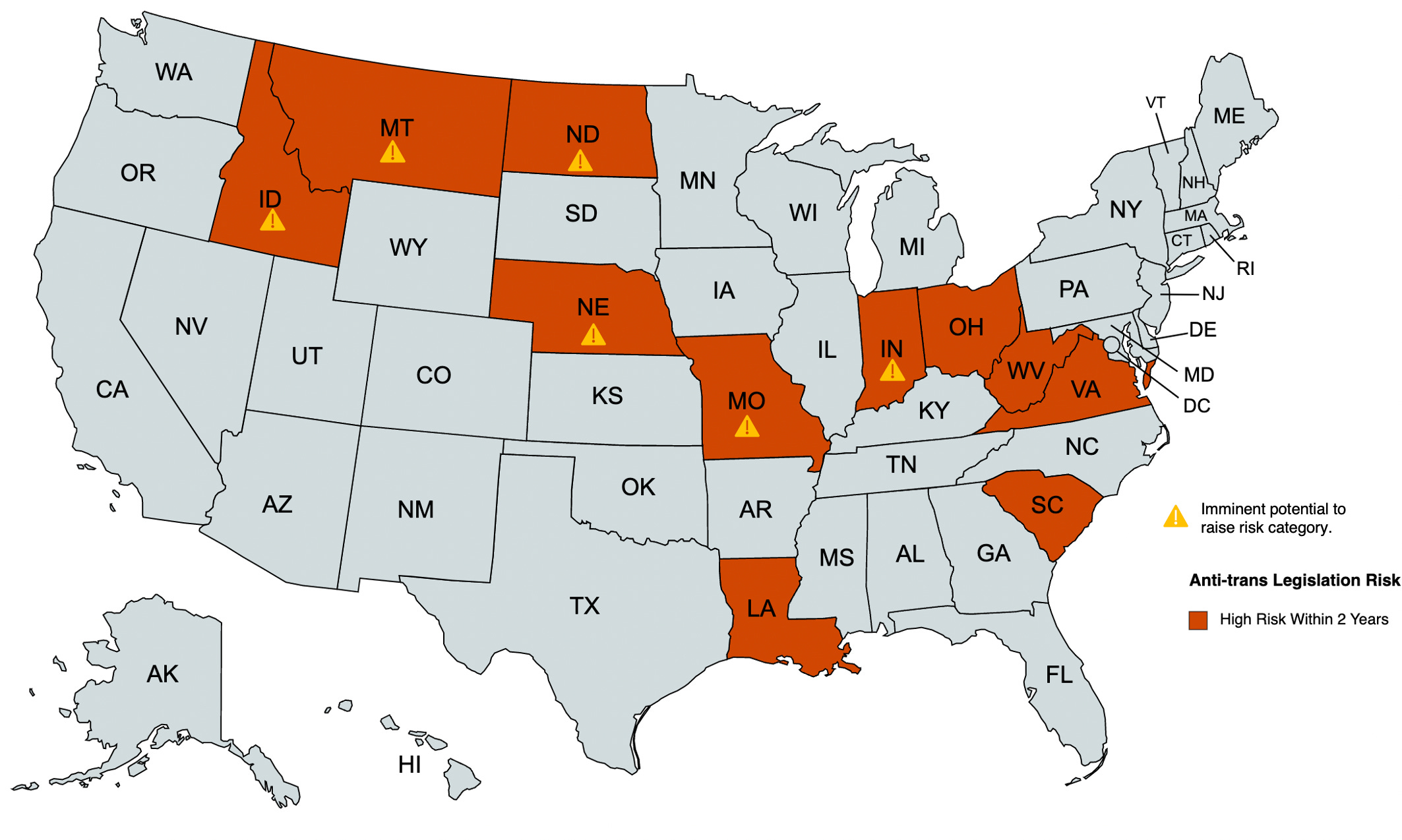 March Anti-Trans Legislative Risk Map - by Erin Reed